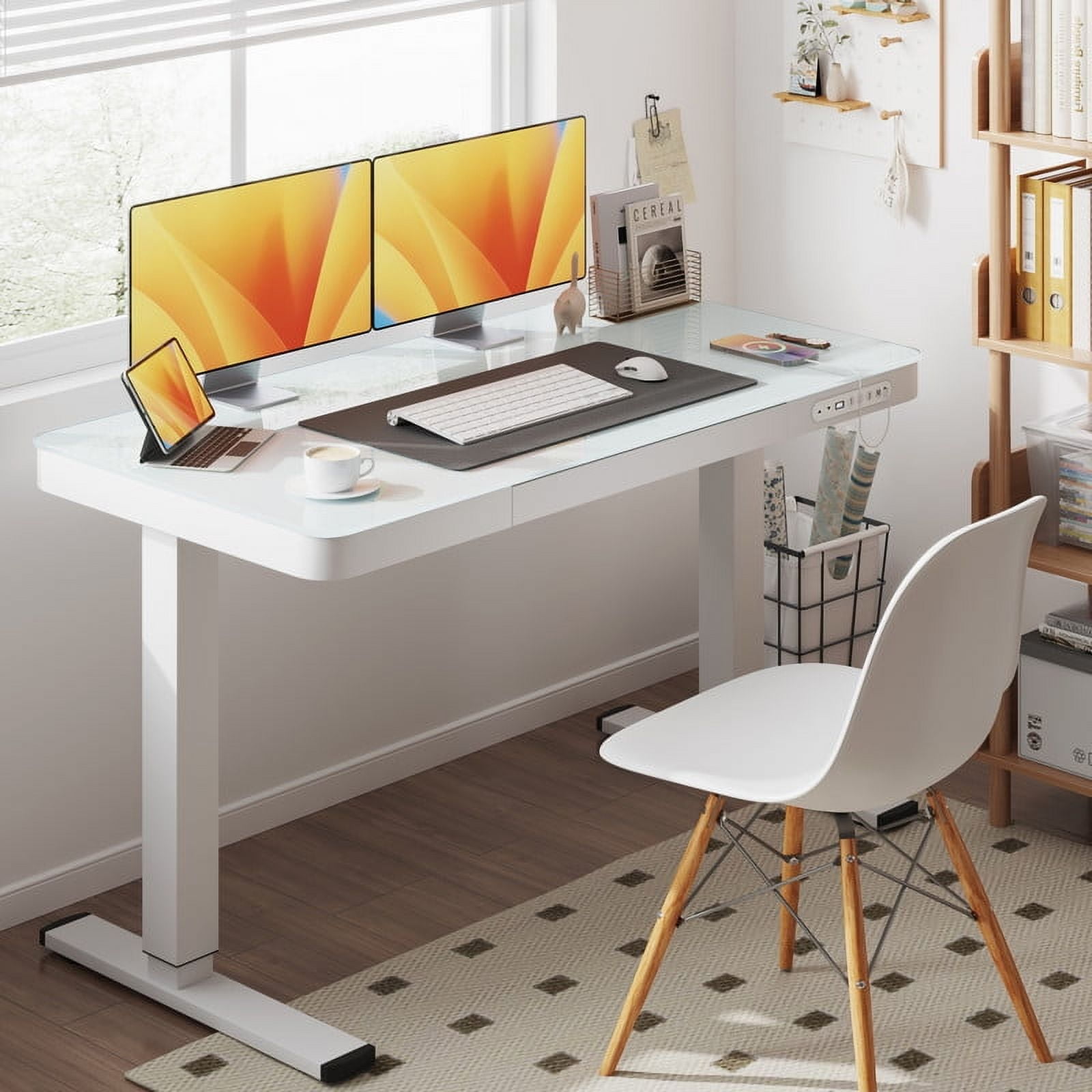 Homall Electric Office Table, 48x24'' with Storage, Adjustable Height ...