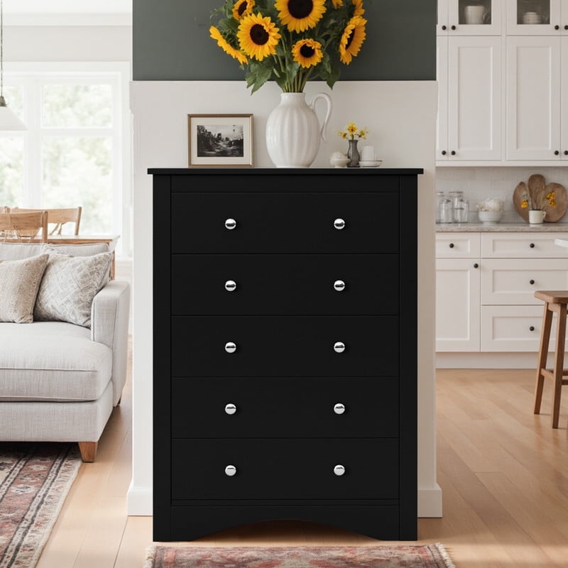 Homall 5 Drawer Dressers for Bedroom Equipped with an Anti-Toppling ...