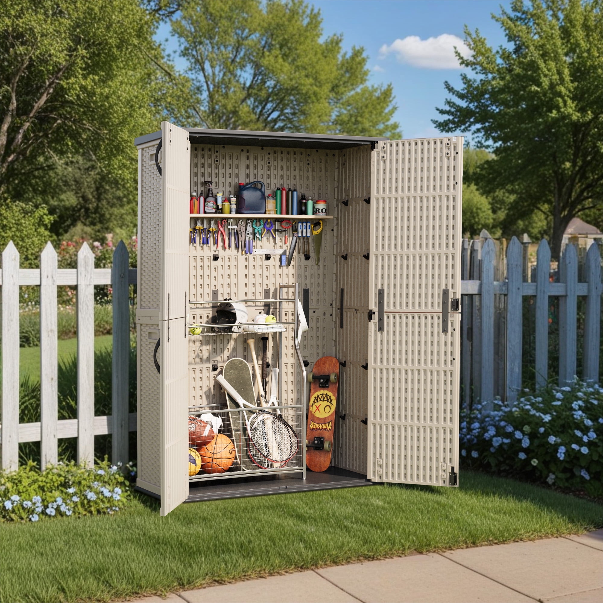 Homall 50 Cu.ft Resin Outdoor Storage Shed - Waterproof, Lockable ...