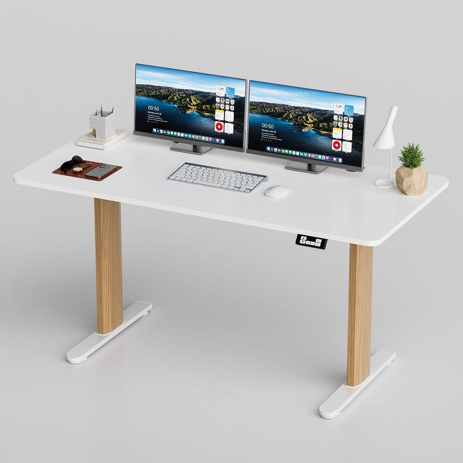 Homall 55.1''W Erogonomic Height adjustable Desk with Lift Range 28.7 ...
