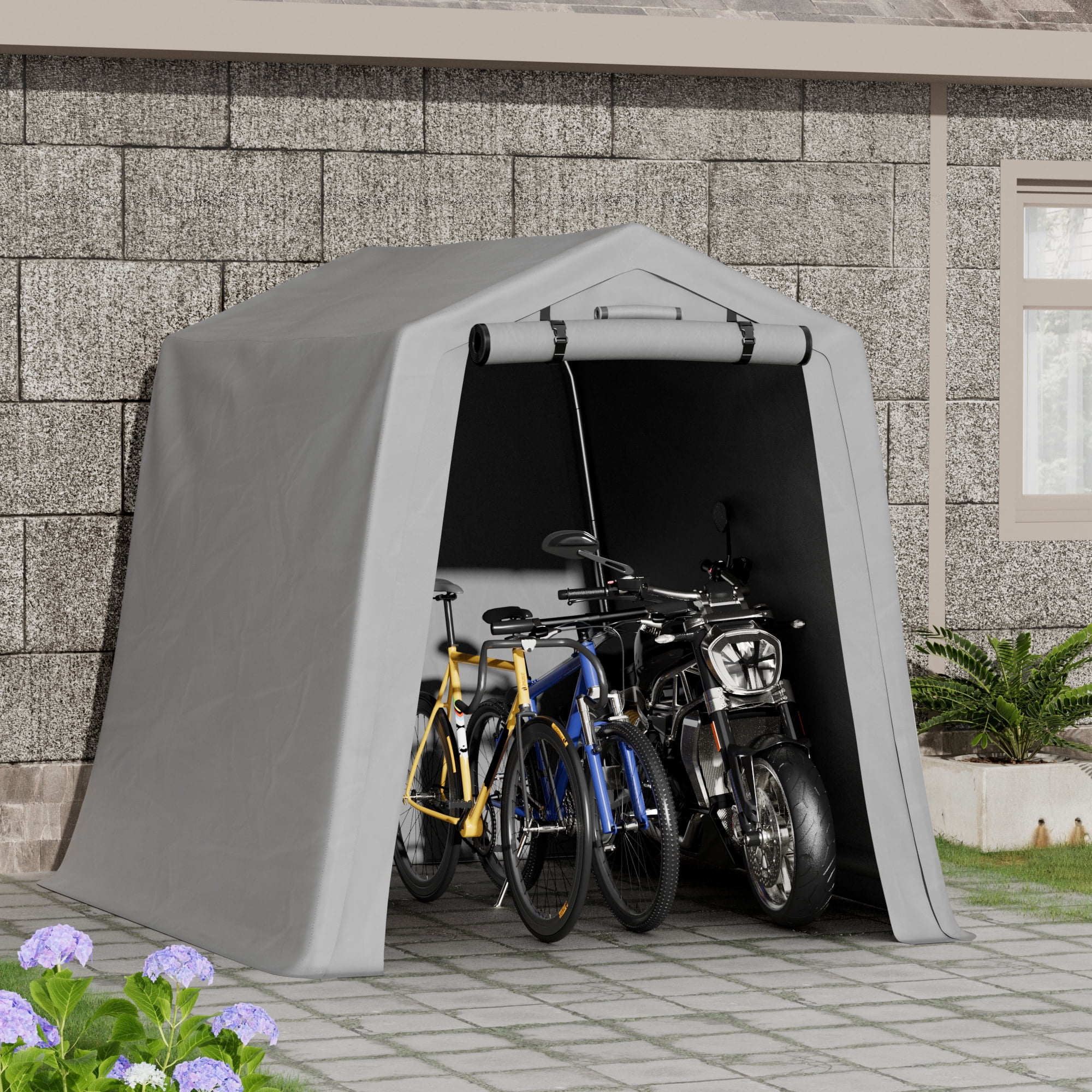 Homall 6X6 ft Outdoor Storage Tent, Waterproof UV Resistant Motorcycle ...
