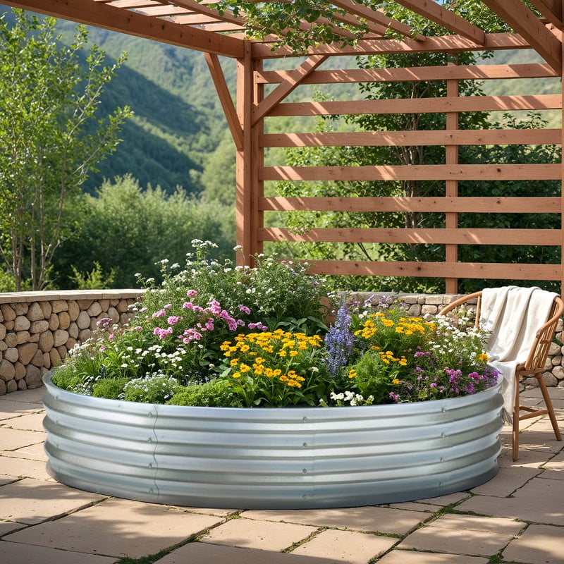 Homall 60'' Outdoor Galvanized Fire Ring Multifunctional Durable Garden ...