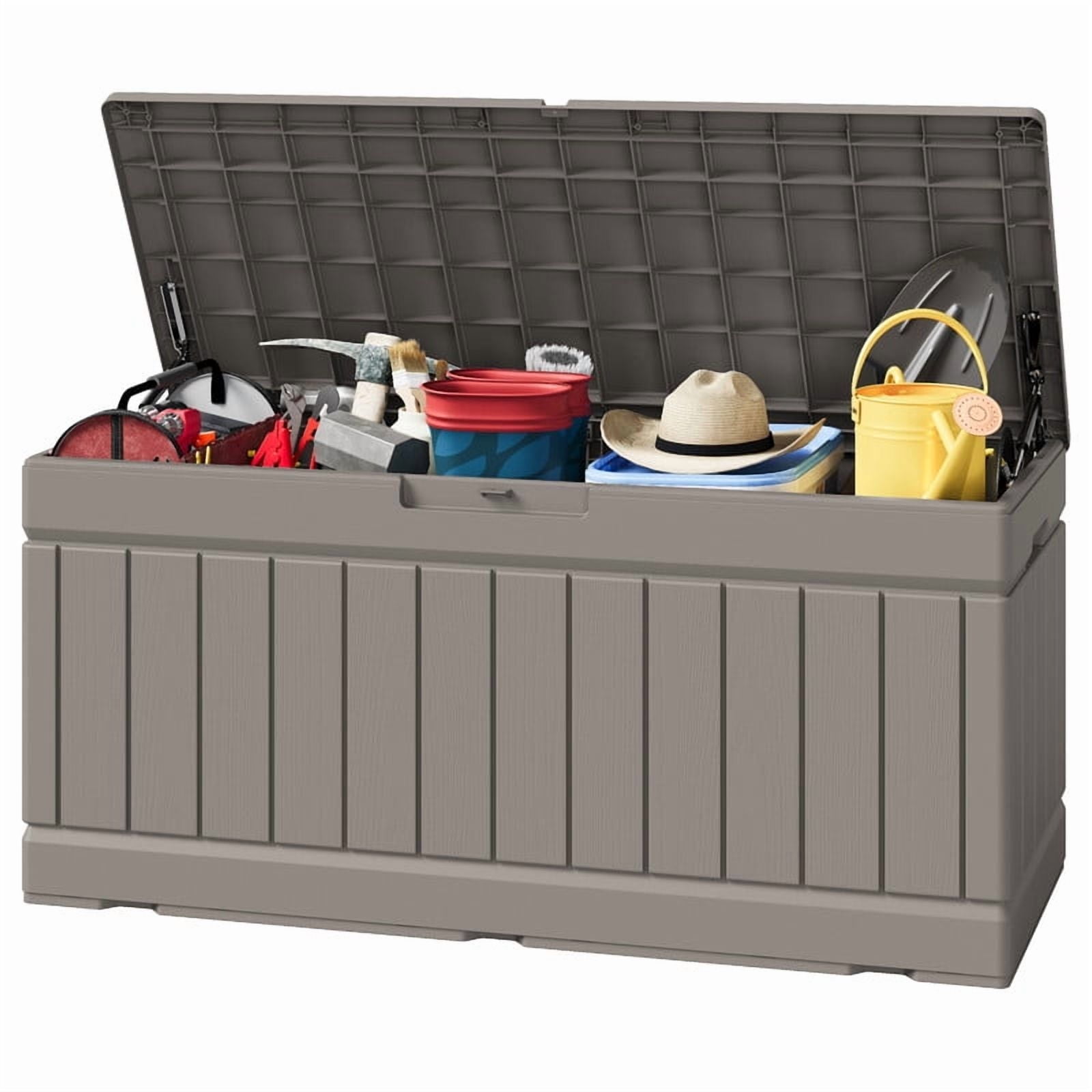 Homall, Outdoor Storage Deck Box, 82 Gallon, Lockable Resin Beige ...