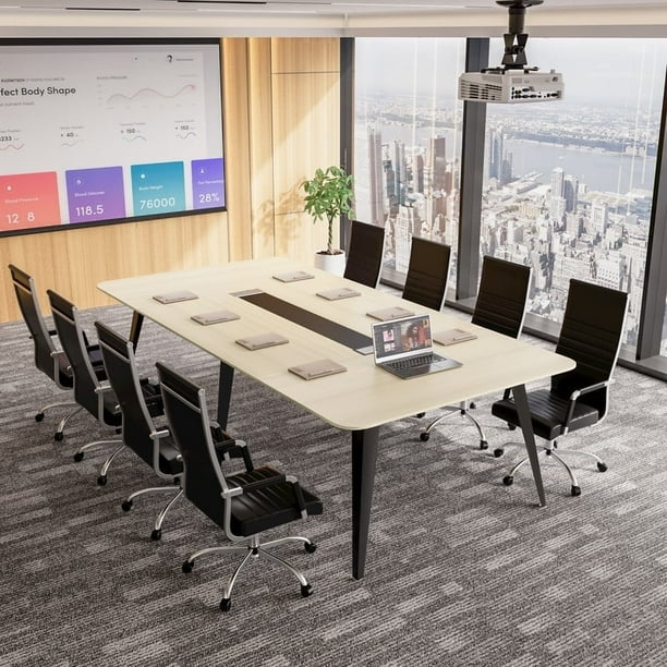 Homall 8ft Conference Table for 10, Modern Seminar Boardroom Table for ...
