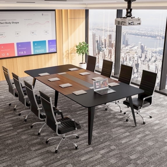 Homall 8ft Conference Table for 10, Modern Seminar Boardroom Table for ...