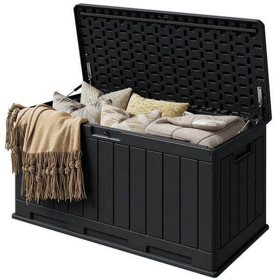 Homall 90 Gallon Outdoor Resin Deck Box, Waterproof and UV Resistant ...