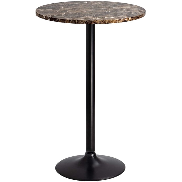Homall Bistro Pub Table Round Bar Height Cocktail Table Metal Base MDF ...