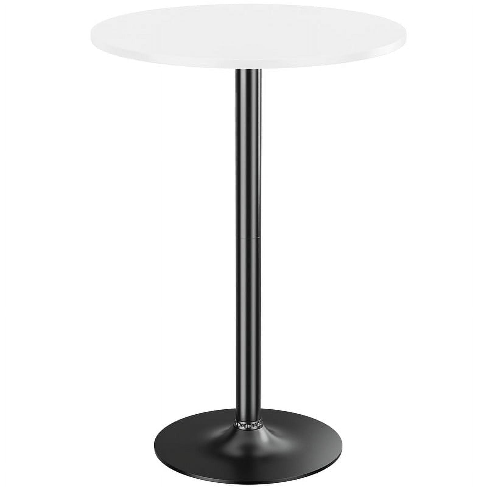 Homall High Circle Bistro Pub Table, Round Bar Height, Metal Base, MDF ...