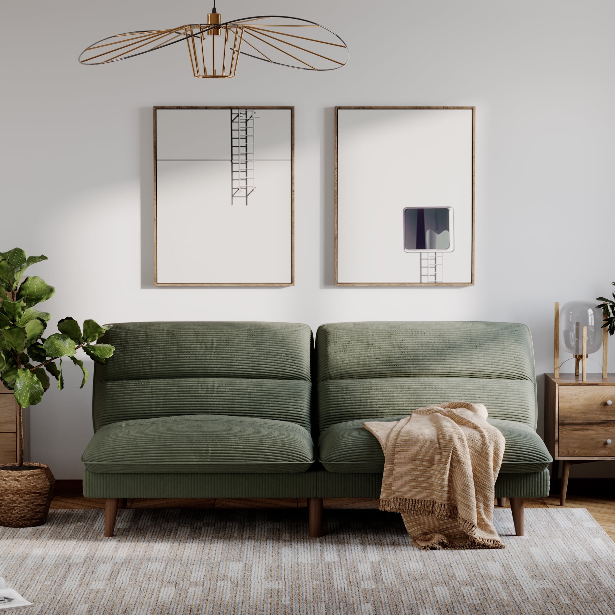 Homall Futon sofa, Two Seat Adjustable Sofa, Corduroy Fabric ...