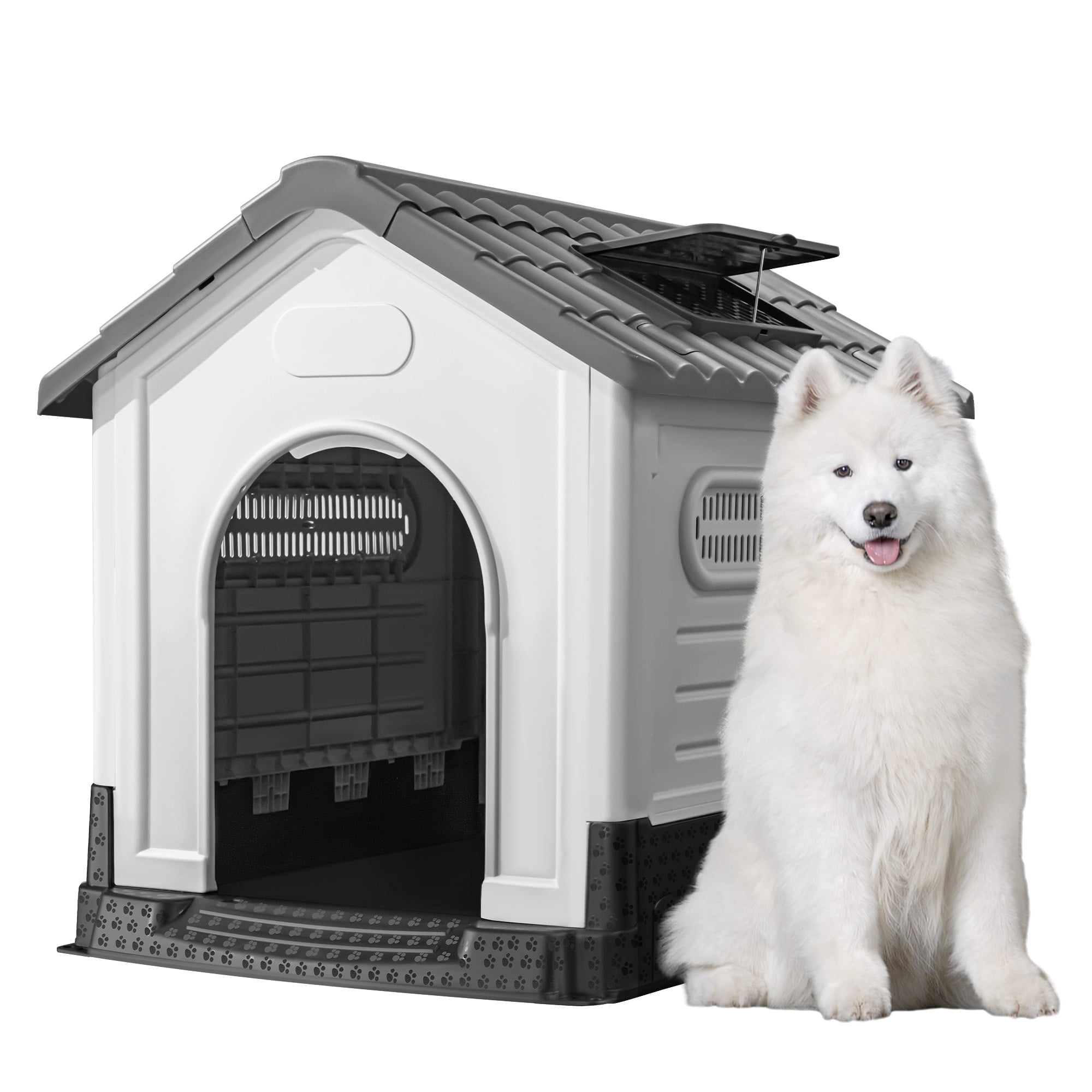 Homall Plastic Dog House with Adjustable Skylight Ventilation ...