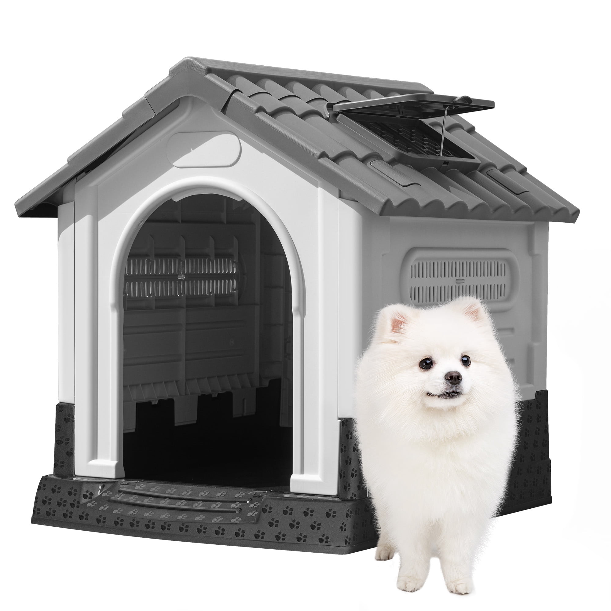 Homall Plastic Dog House with Adjustable Skylight Ventilation ...