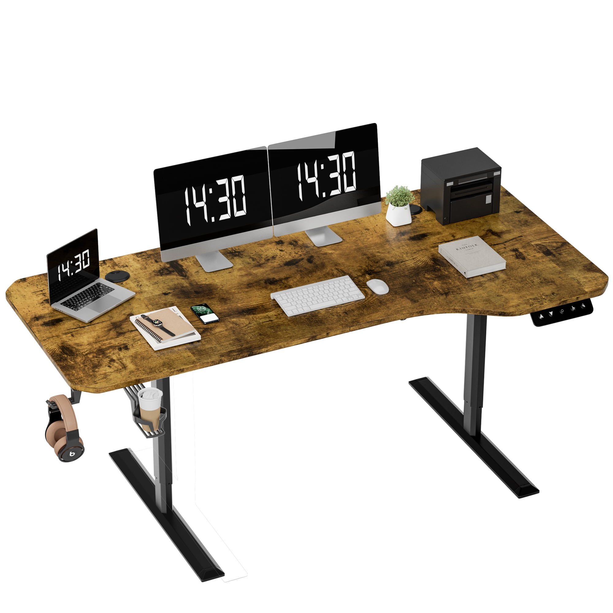 Homall Electric Height Adjustable Standing Desk, Large 63 inch Sit ...