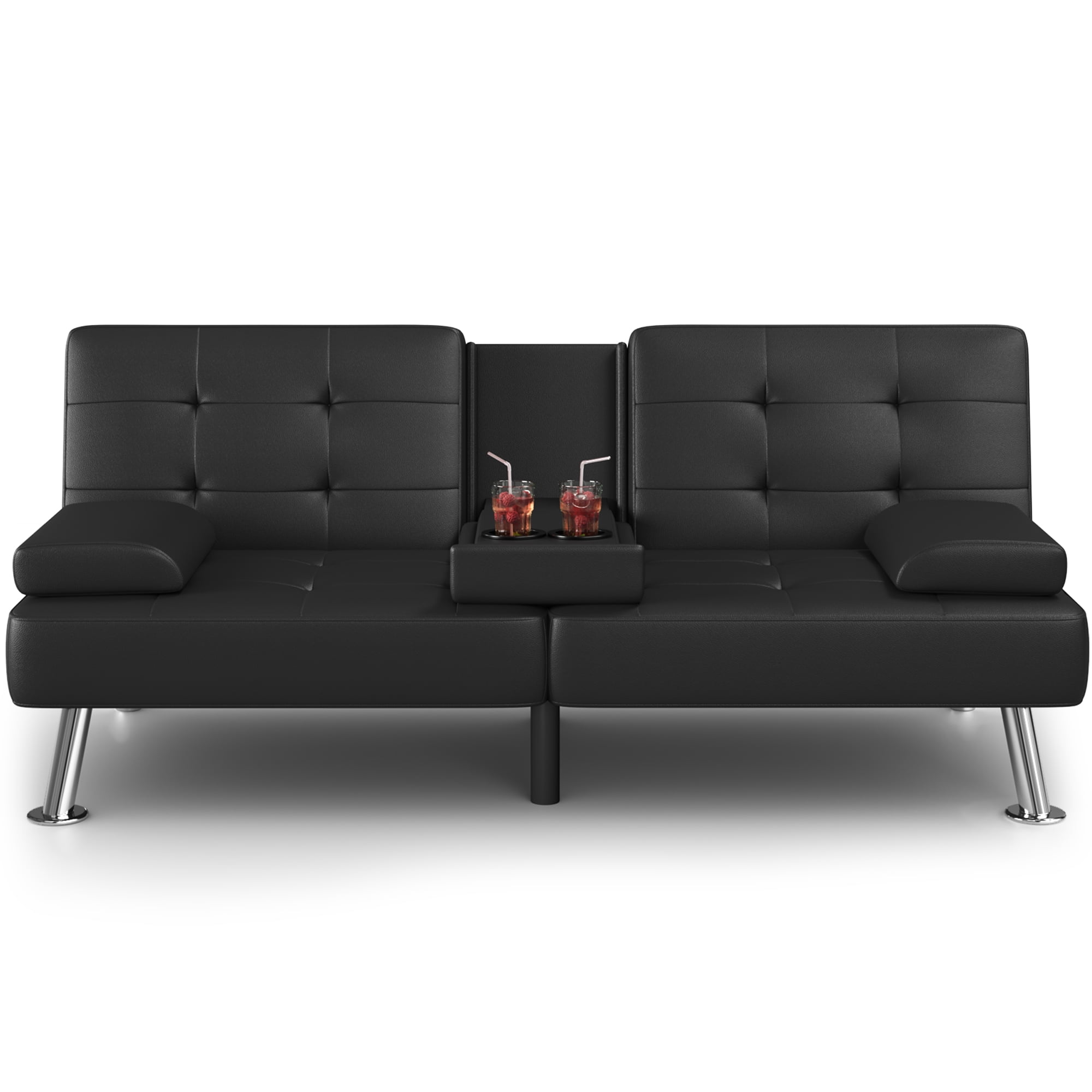 Convertible Futon Sofa Bed, Modern Sleeper Sofa, Brown - Walmart.com