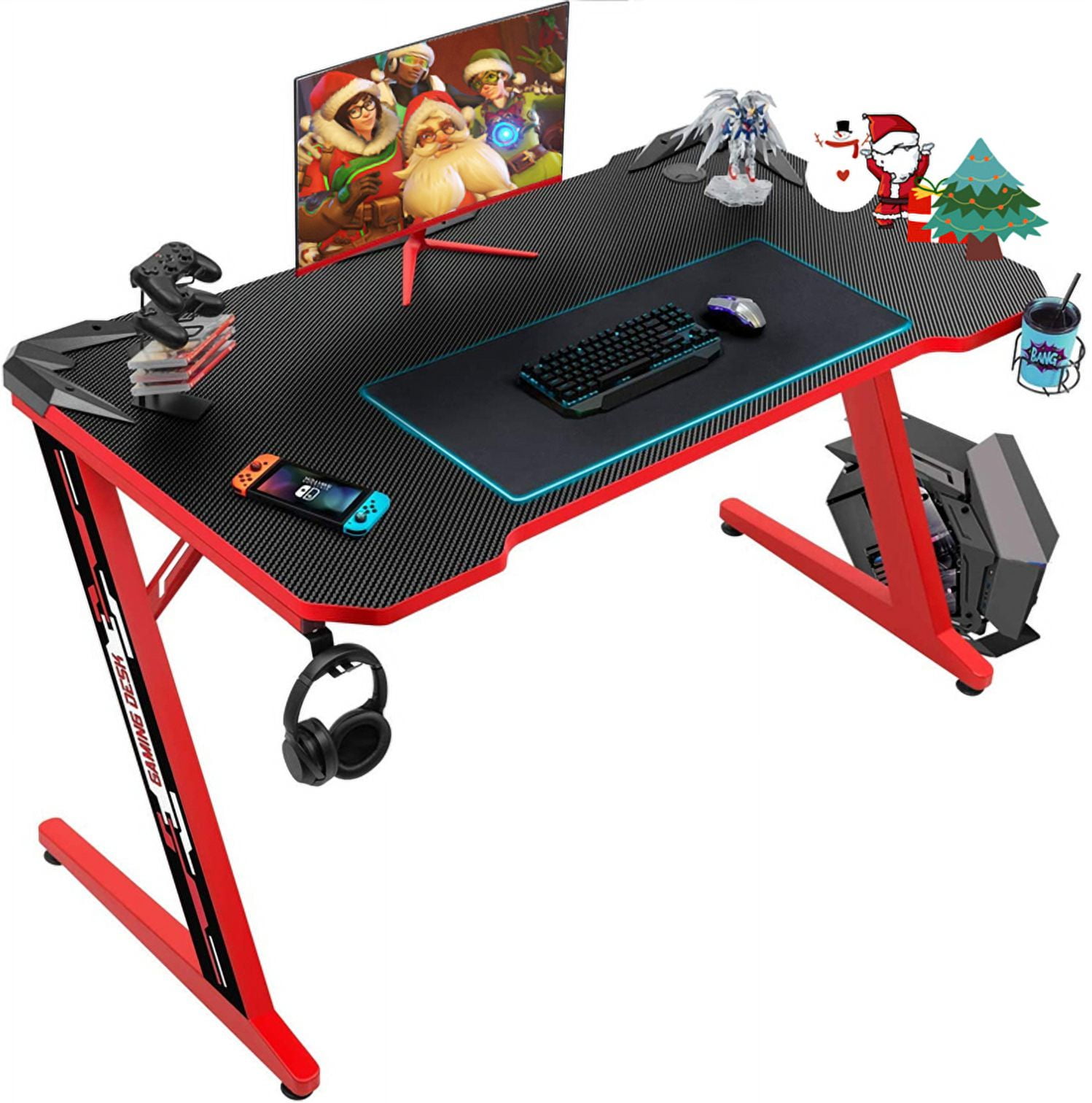 Homall Gaming Desk 44” Gaming Table Computer Desk Z Shape Gamer ...