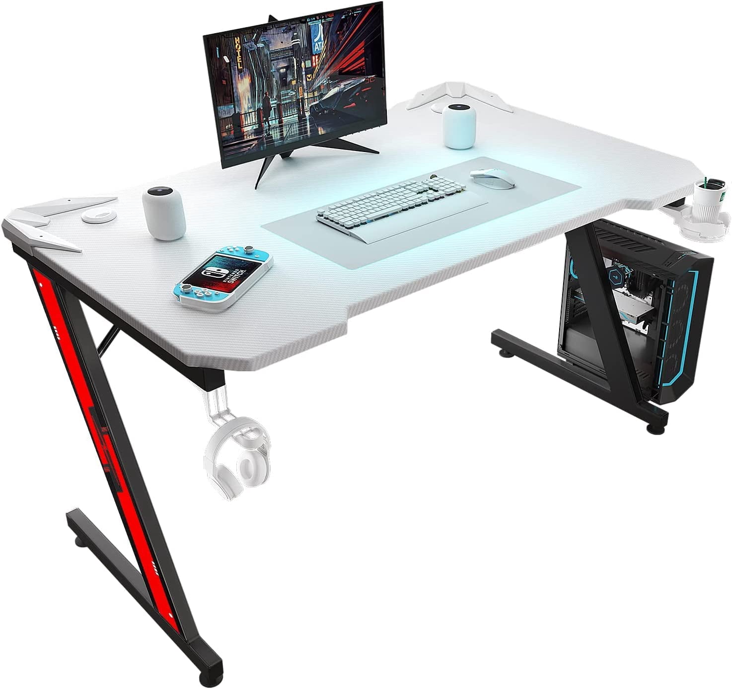 Homall Gaming Desk 44 Inch Computer Desk Gaming Table Z Shaped Pc ...