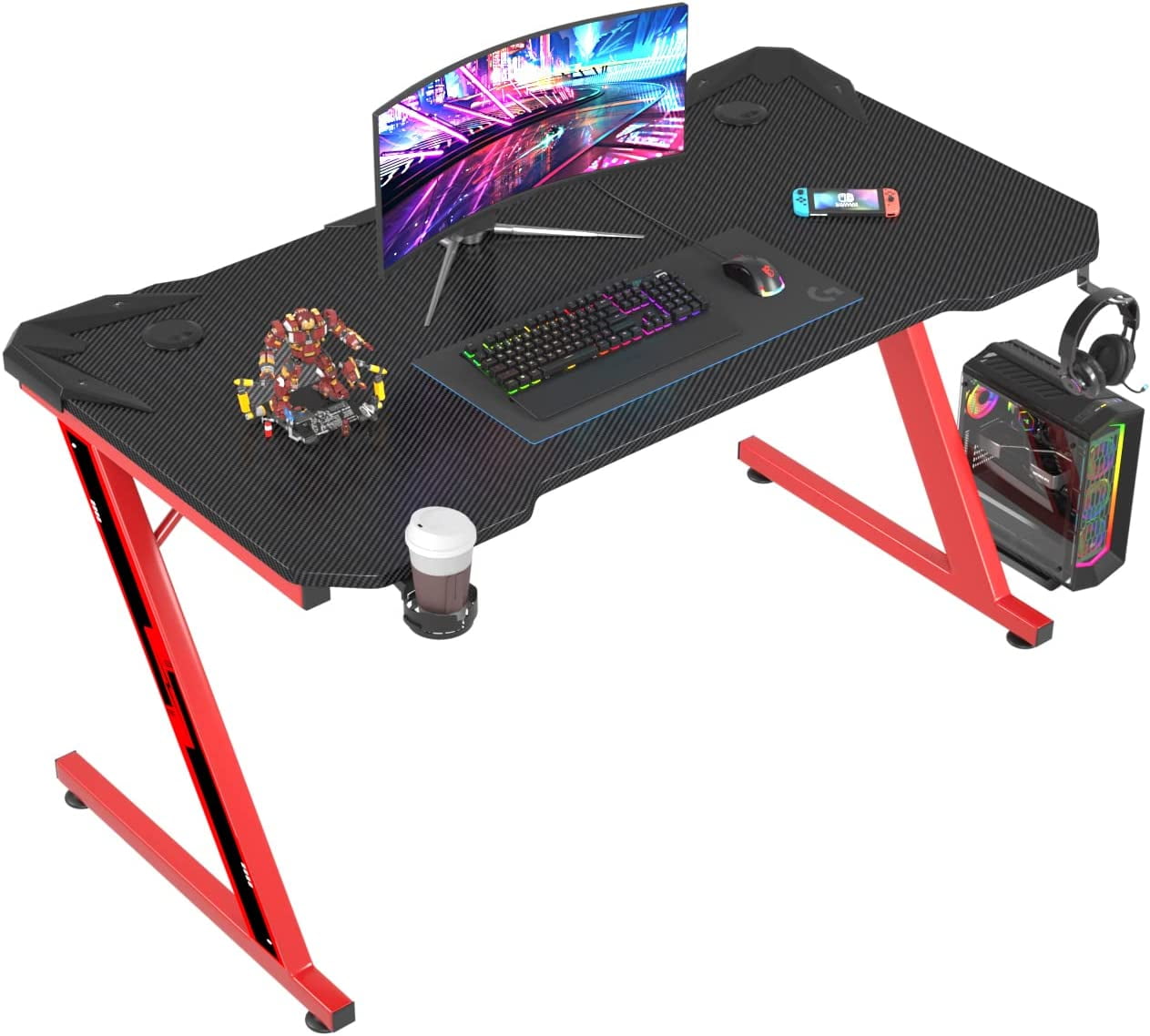 Homall Gaming Desk 44 Inch Computer Desk Gaming Table Z Shaped Pc ...