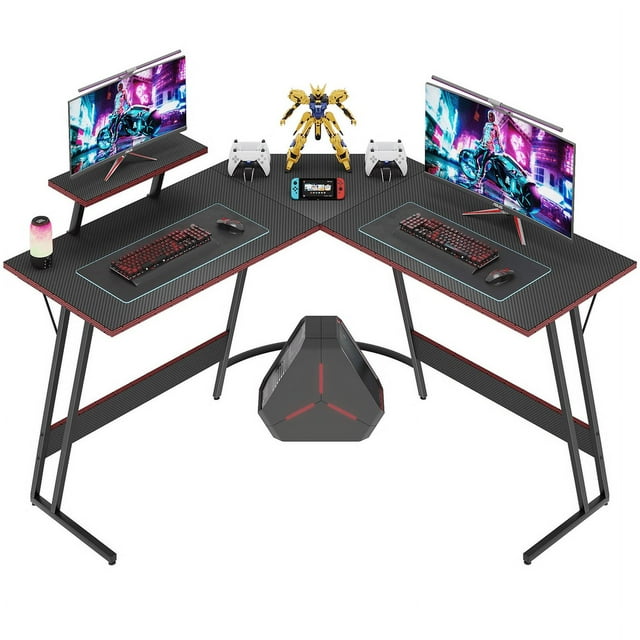 Homall L-Shaped Carbon Fiber Gaming Desk 47 Inches, Computer Gamer ...