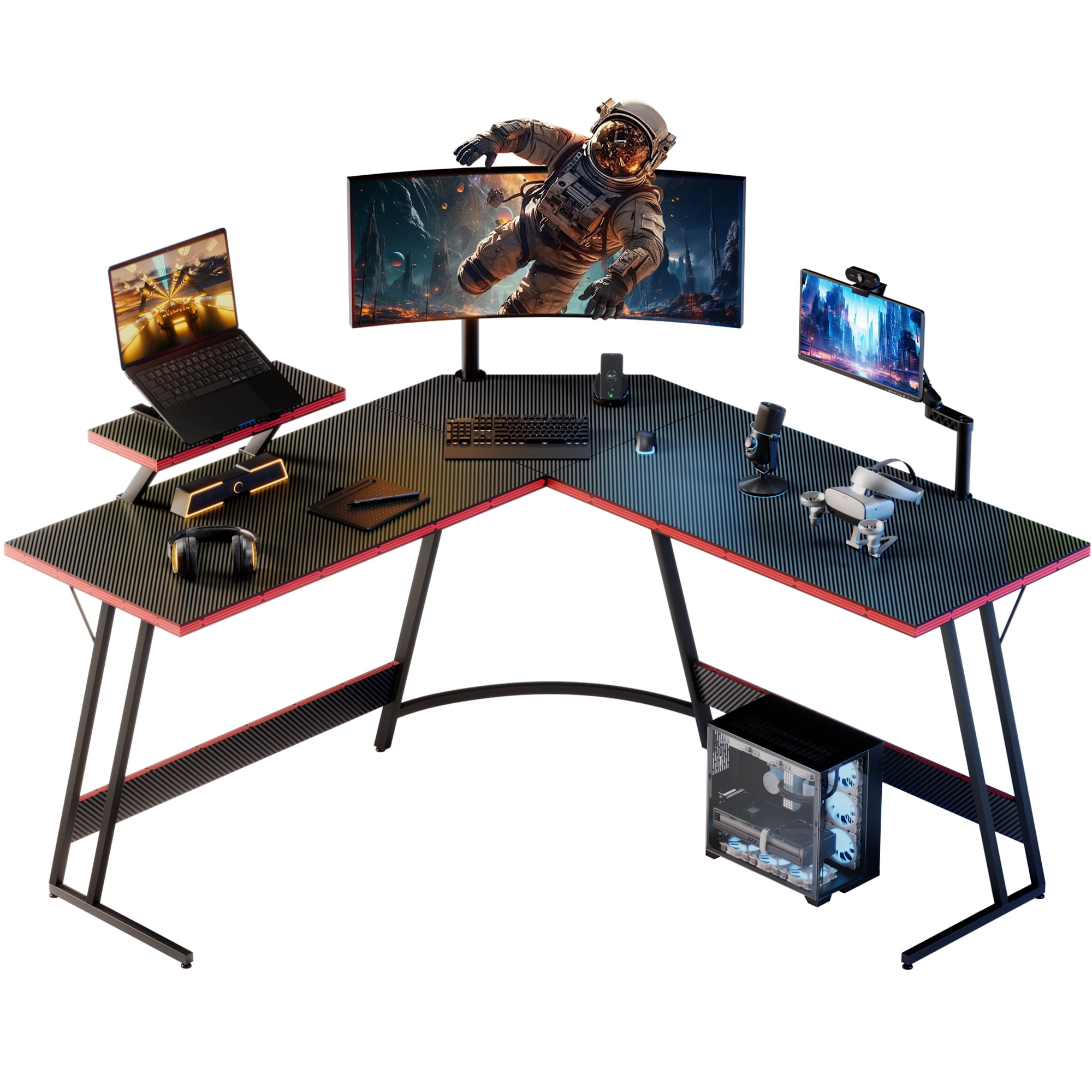 Homall L-Shaped Gaming Desk 58 Inches Corner Office Desk with Removable ...