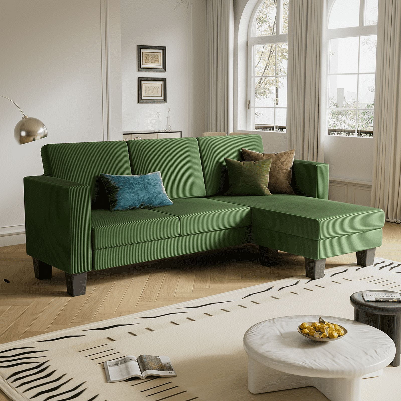 Homall Comfortable L-shaped Convertible Sofa Set, 3-seater with ...