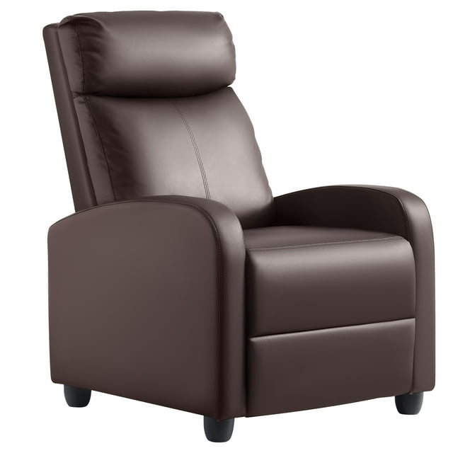 Homall Single Sofa Massage Recliner Chair, PU Leather, Push Reclining ...