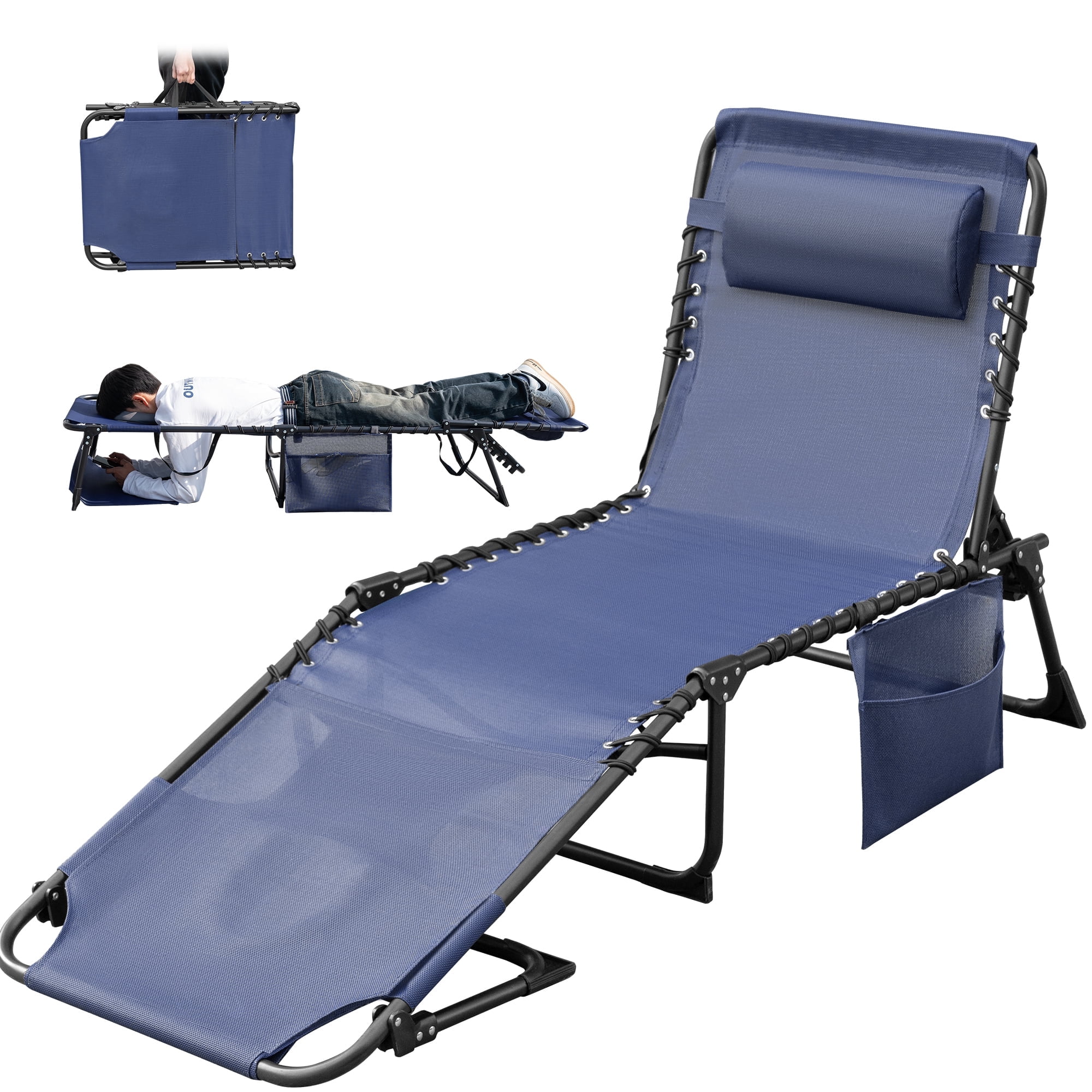 Homall Outdoor Lounge Chair with Sauna Foldable Chair Adjustable Height ...
