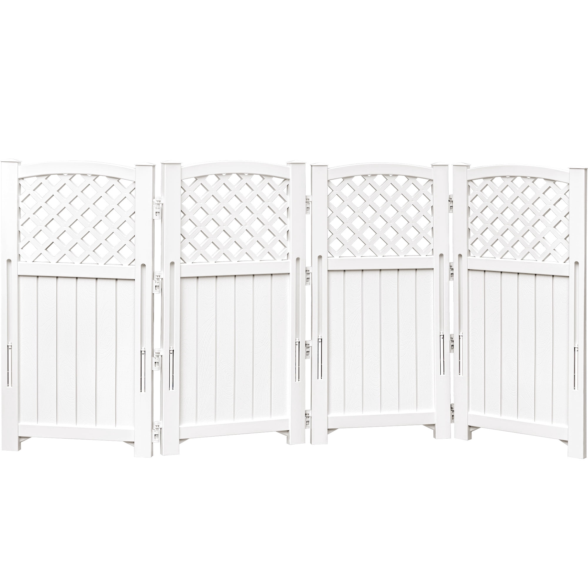 Homall Outdoor Privacy Fence Screen, White Plastic, Lattice Top ...