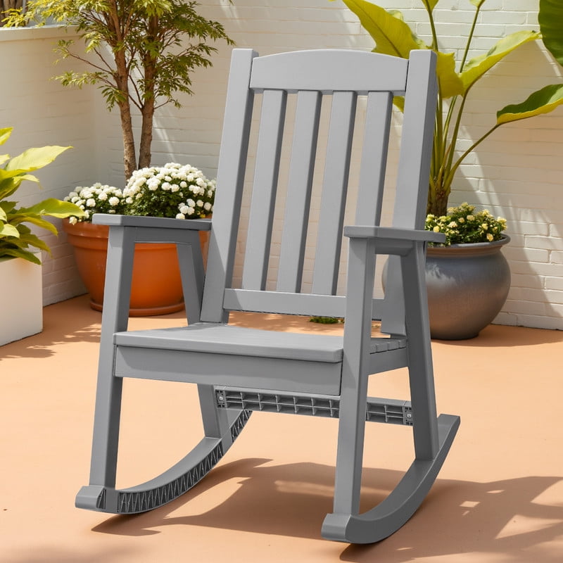 Homall Outdoor Rocking Chair Resin All-Weather Resistant High-Back ...