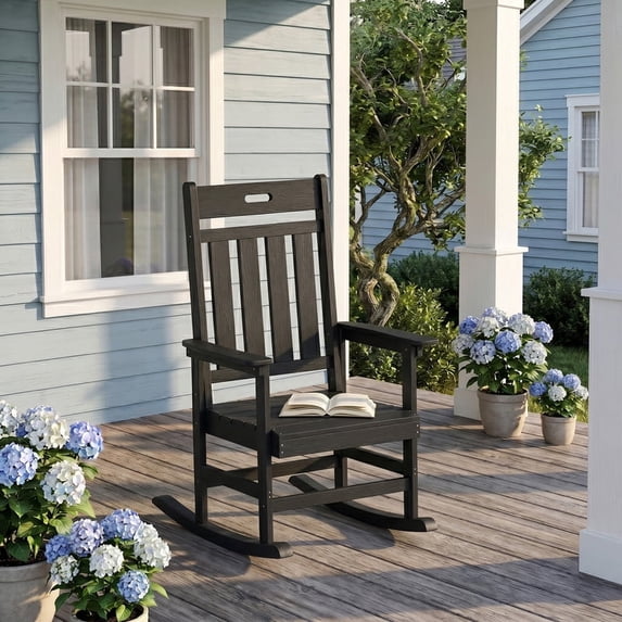 Homall Oversized HDPE Outdoor Rocking Chair, All-Weather Patio Rocker ...