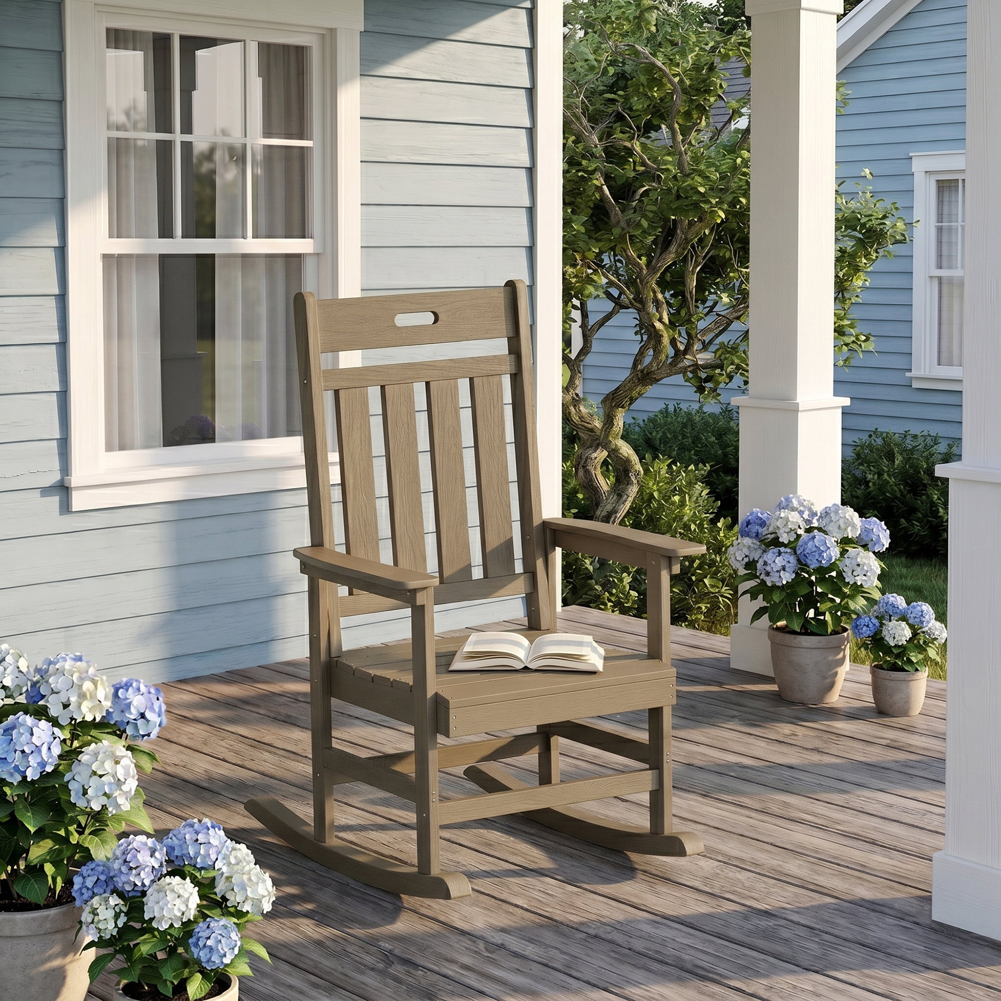 Homall Oversized HDPE Outdoor Rocking Chair, All-Weather Patio Rocker ...