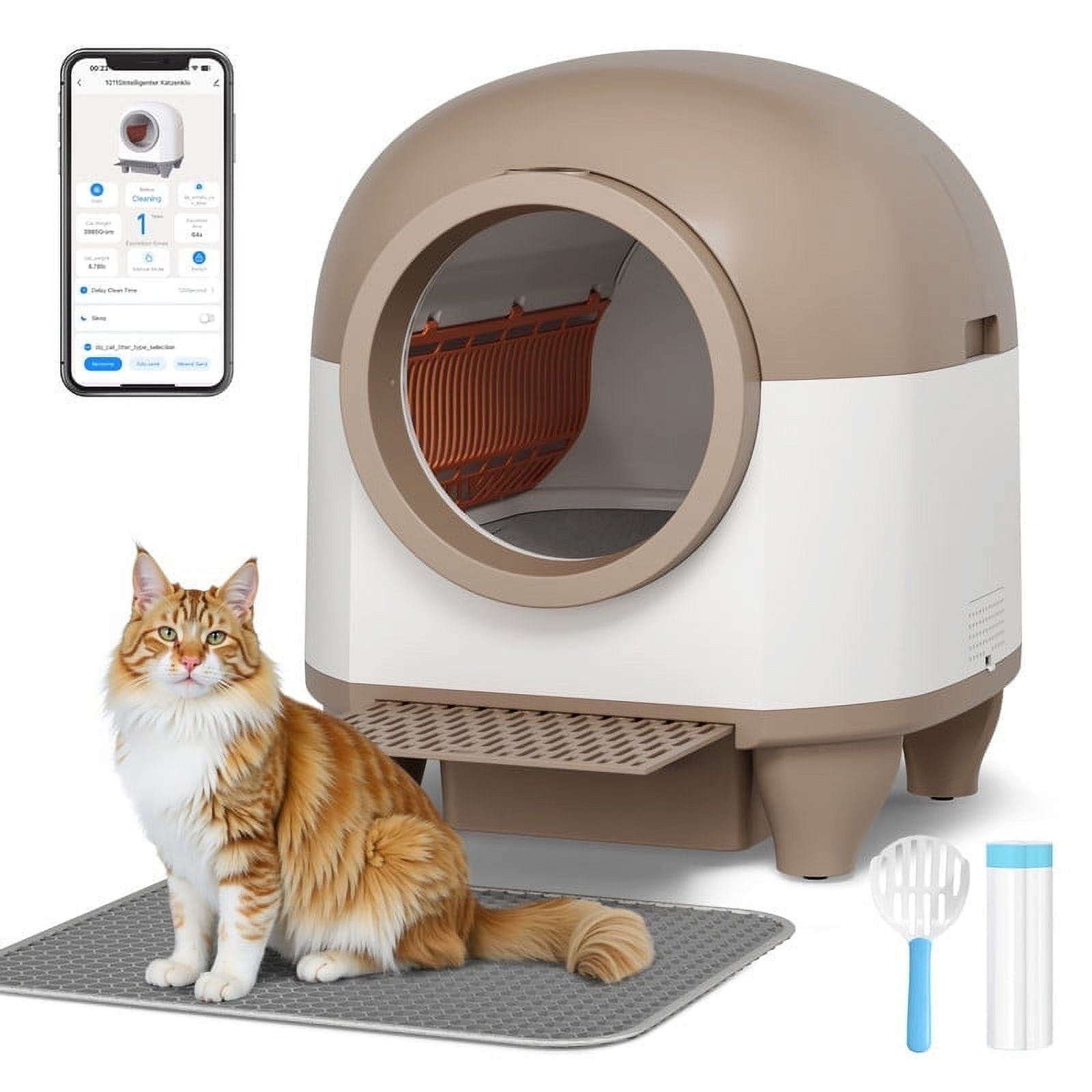 Homall Self-Cleaning Cat Litter Box with App Control and Safety ...