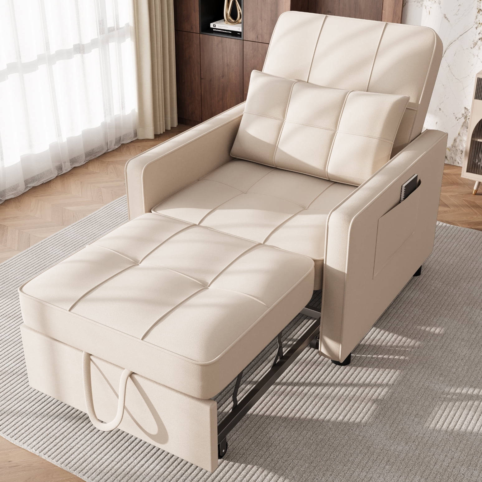 Homall Sleeper Sofa Chair Bed 3 in 1 Convertible Bed Chair Adjustable ...