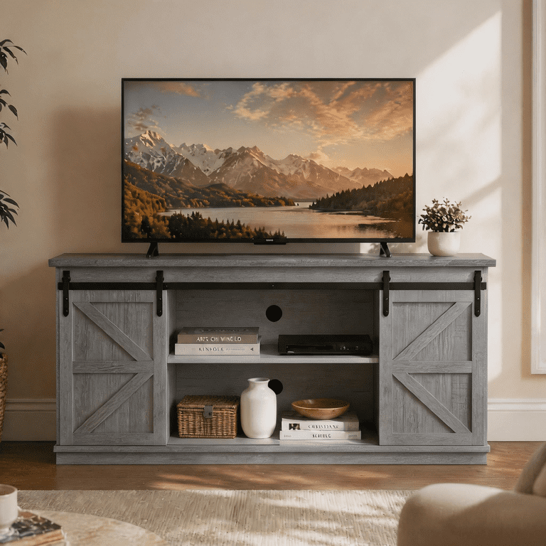Homall 58'' TV Stand forTVs up to 65'', Storage Cabinet with Sliding ...
