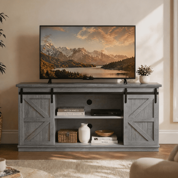 Homall 58'' TV Stand forTVs up to 65'', Storage Cabinet with Sliding ...