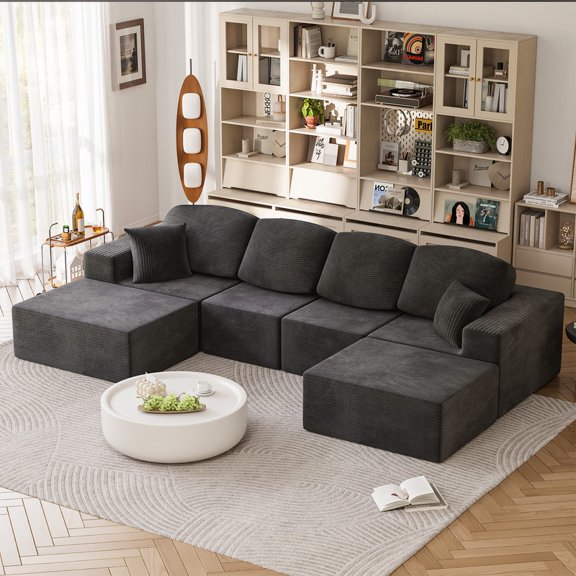 Conjure Channel Tufted Performance Velvet 4-Piece Sectional-EEI-5770 ...