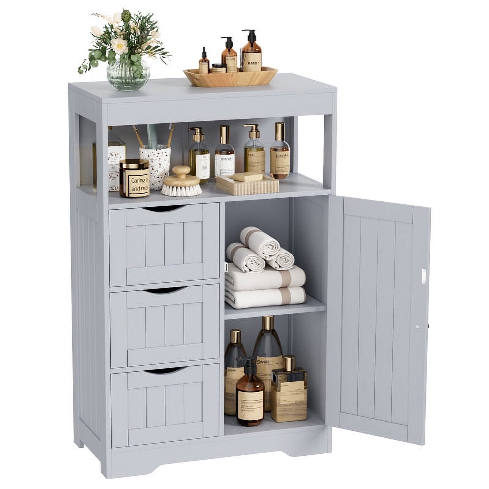 Modern Bathroom Storage Cabinet, Floor Standing Small Cabinet with ...