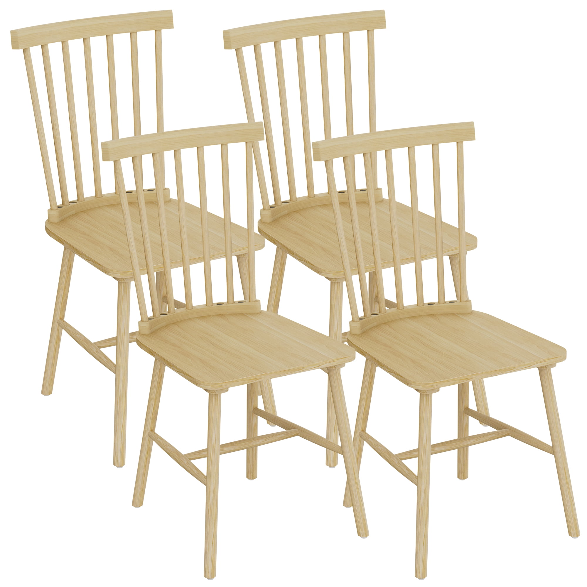 Homall Wood Windsor Dining Chair Set of 4,Farmhouse Spindle Back Chair ...