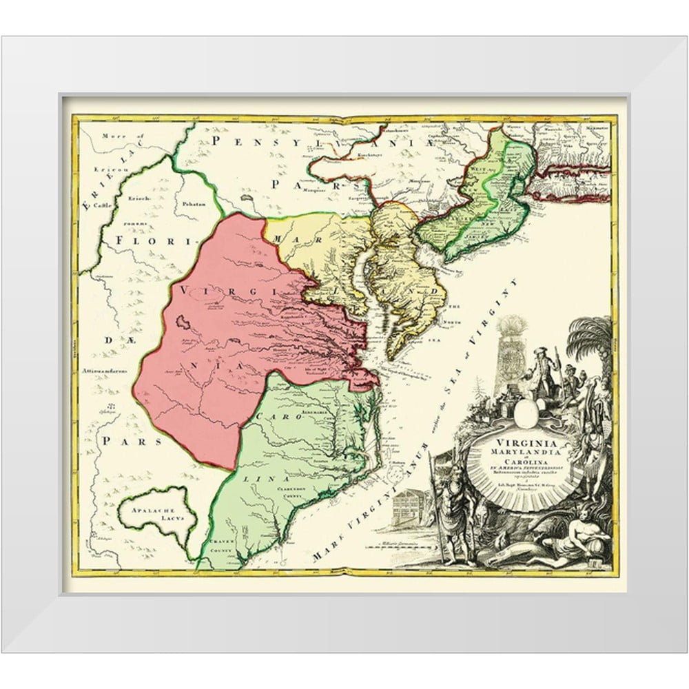 Homann 22x20 White Modern Wood Framed Museum Art Print Titled - America ...