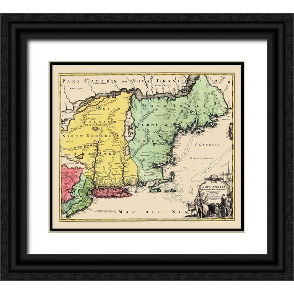 Homann 29x26 Black Ornate Wood Framed with Double Matting Museum Art ...