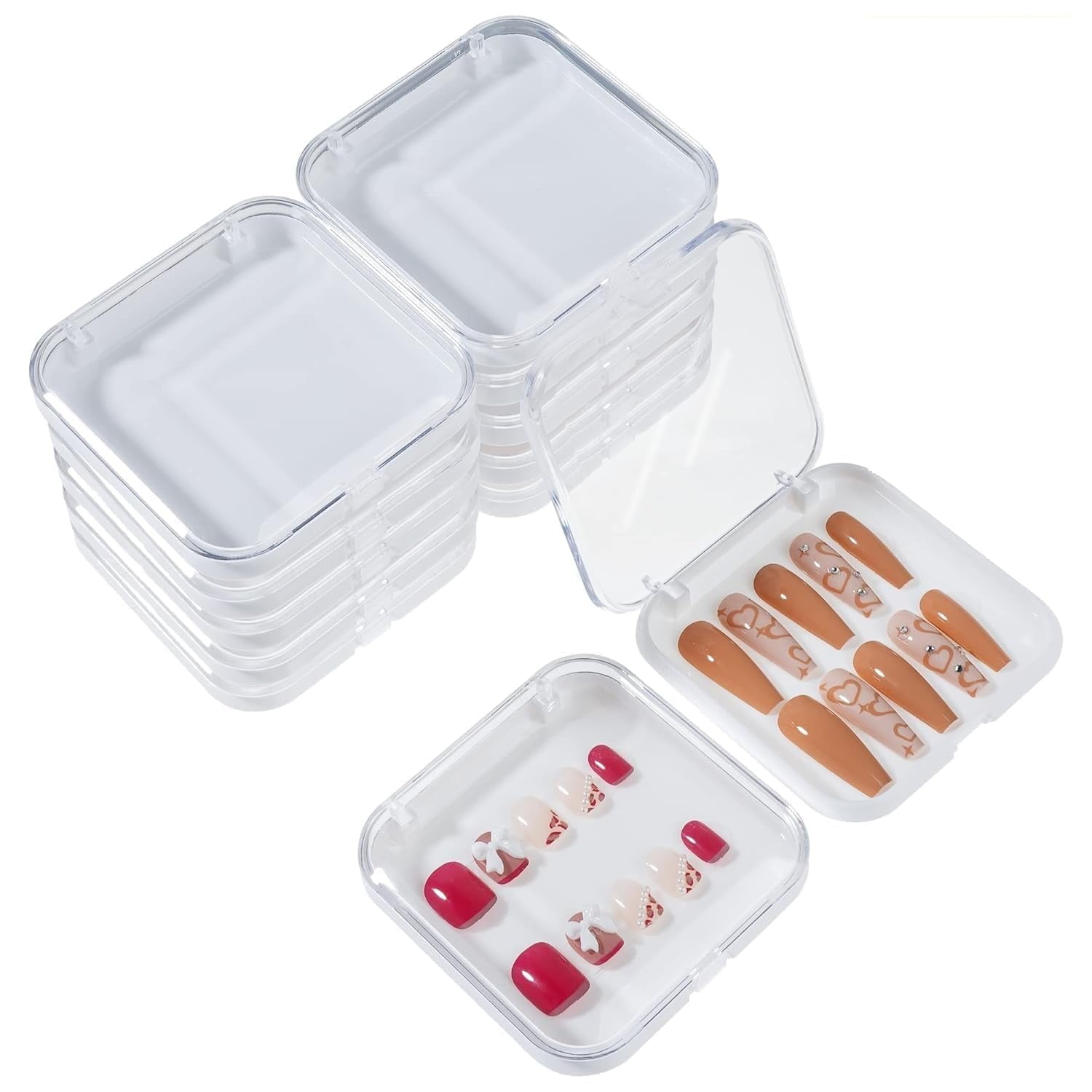 Homartel Nail Storage Box Nails Display Storage Container Transparent ...