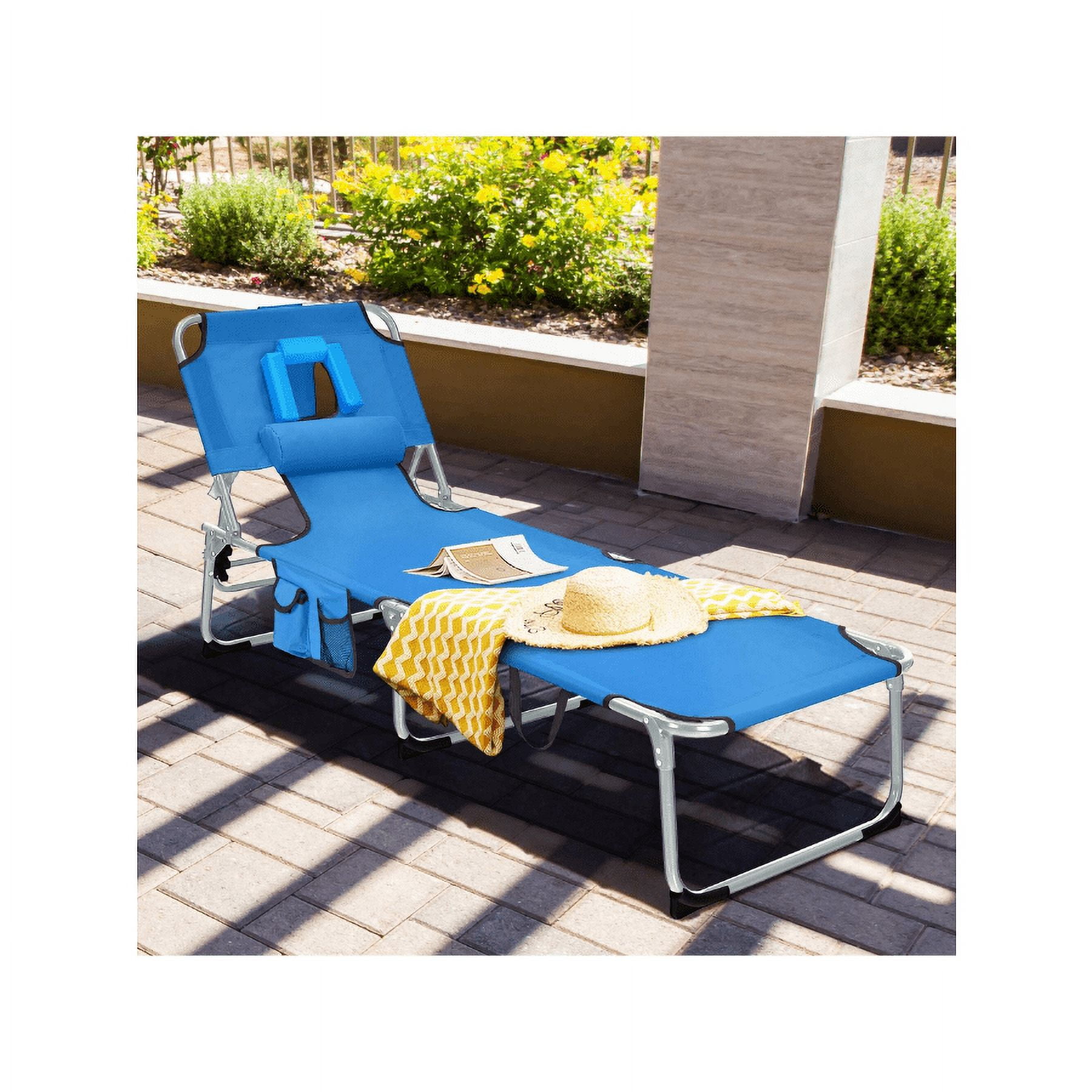 Homasis Portable Beach Chaise Lounge Chair Folding Reclining Chair W ...
