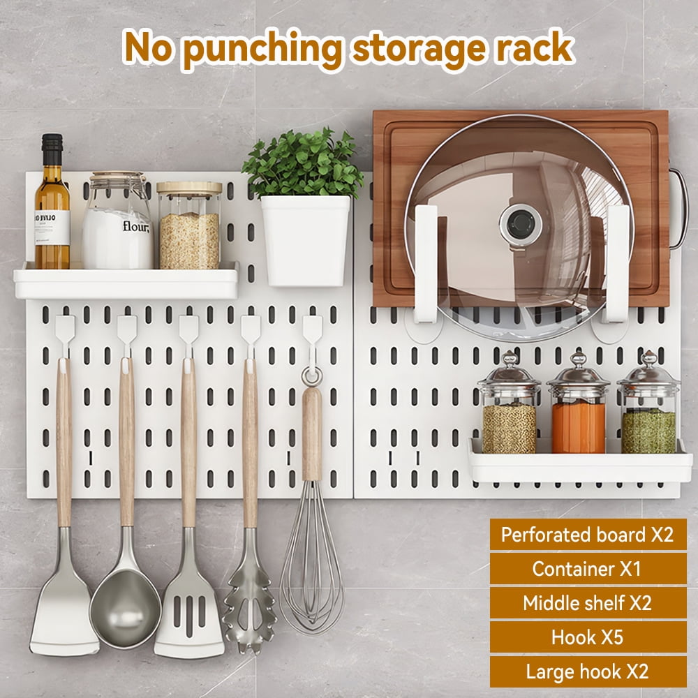 Homasy 30x30Cm 12Pcs Shelf Shelves Punch-Free Storage Shelf Peg Boards ...