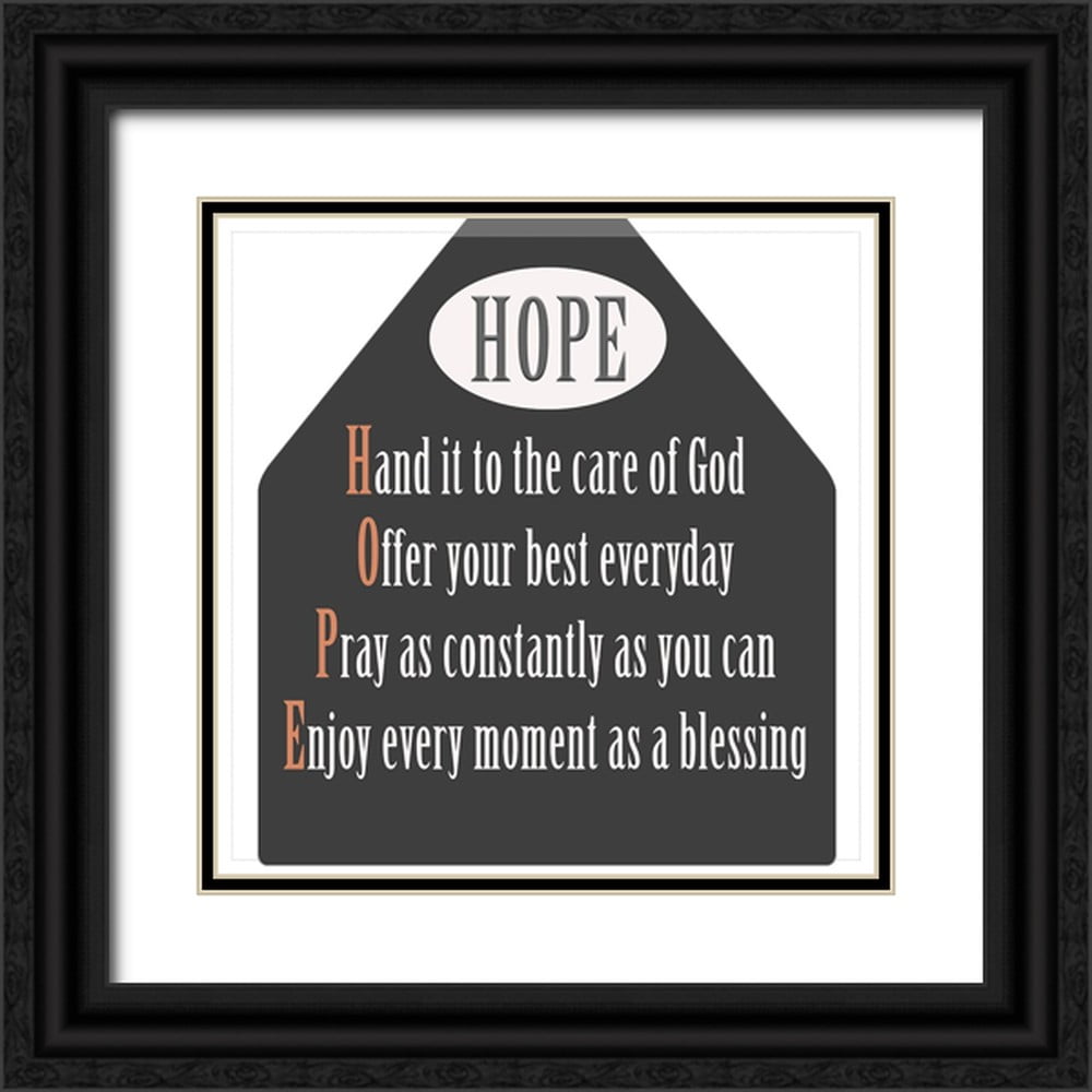 Homawoo, Richard 15x15 Black Ornate Wood Framed with Double Matting ...