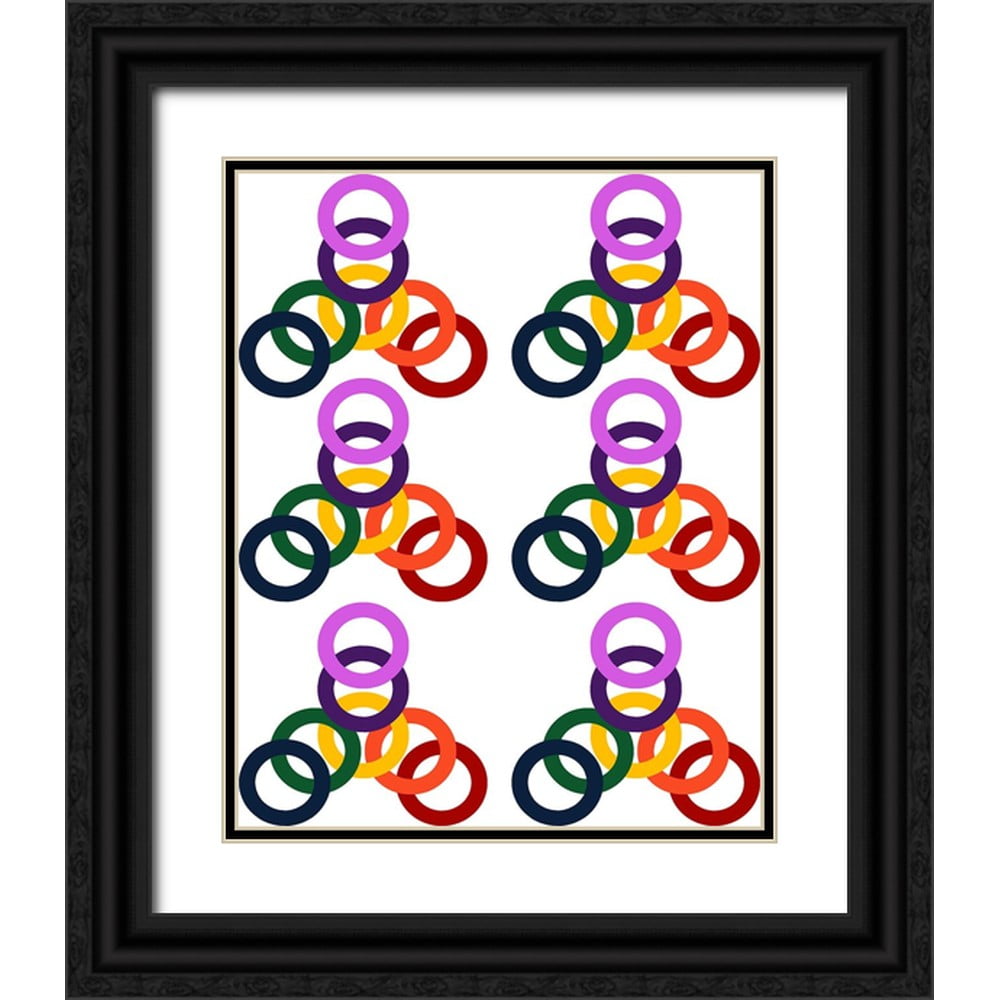 Homawoo Richard 20x24 Black Ornate Wood Framed With Double Matting