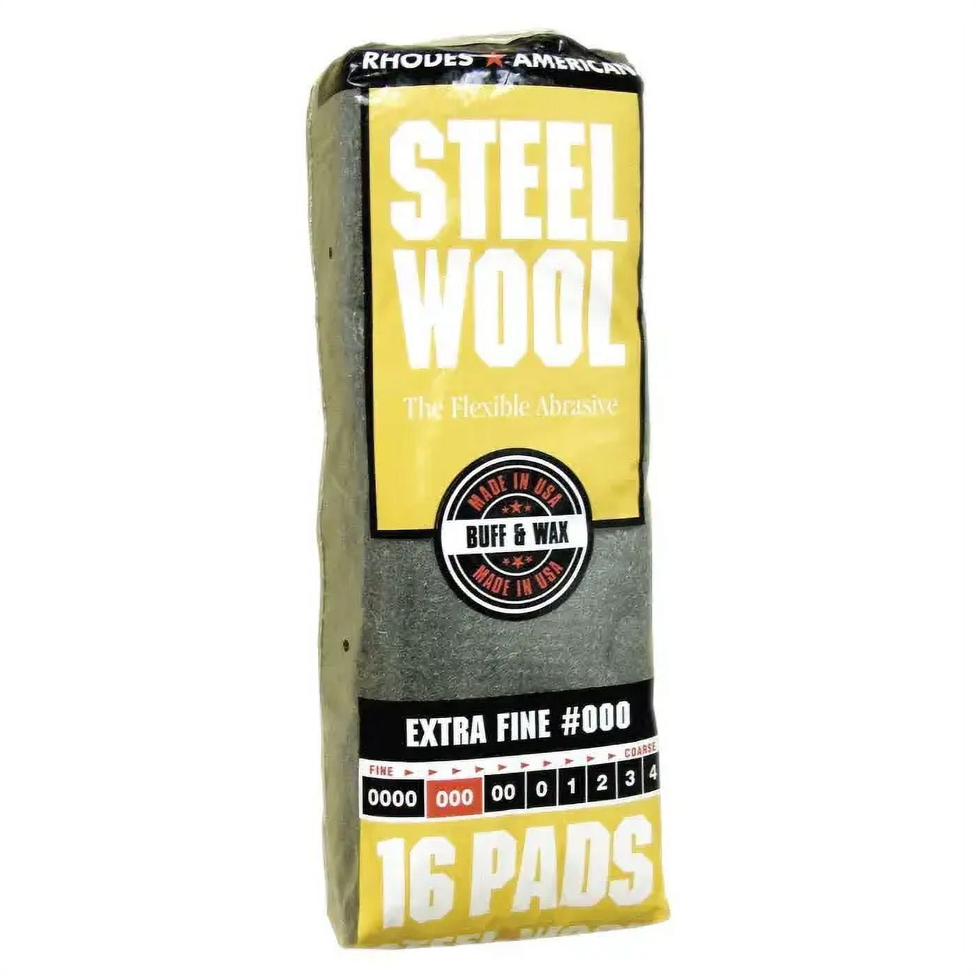 #000 Homax 106601-06 Rhodes American Steel Wool Pad Extra-Fine #000, 16 ...