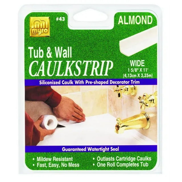 Homax 2403 Magic 11 Foot Almond Tub And Wall Caulkstrip, Each - Walmart.com