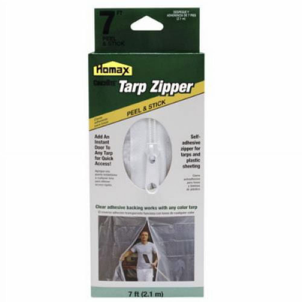 Homax 3142 CinchTite 7' Peel 'N Stick Tarp Zipper Door Instant Door - Quantity of 2 - Walmart.com