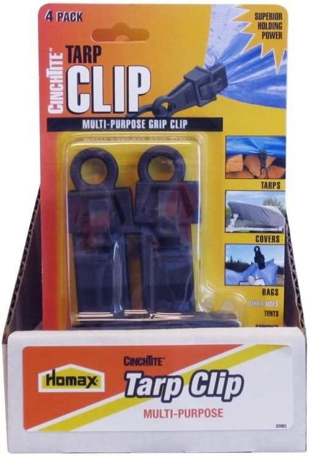 Homax 5304 1/4" Cinchtite Tarp Clips 4 Pack - Walmart Business Supplies