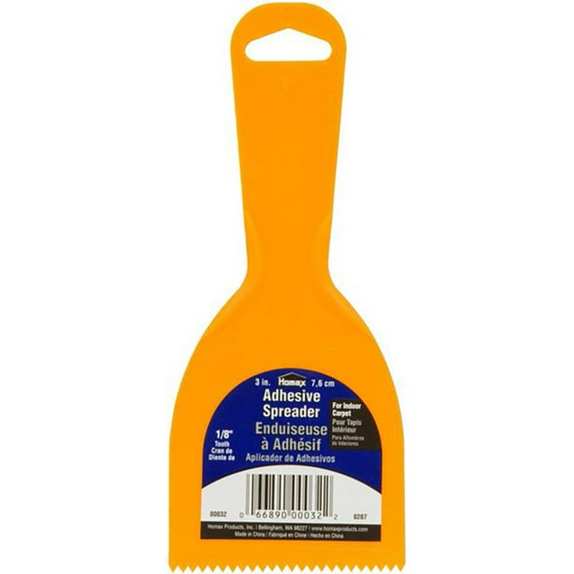 Homax Plastic Adhesive Spreader, Yellow, 3 Inch, 1/8 Inch Tooth ...