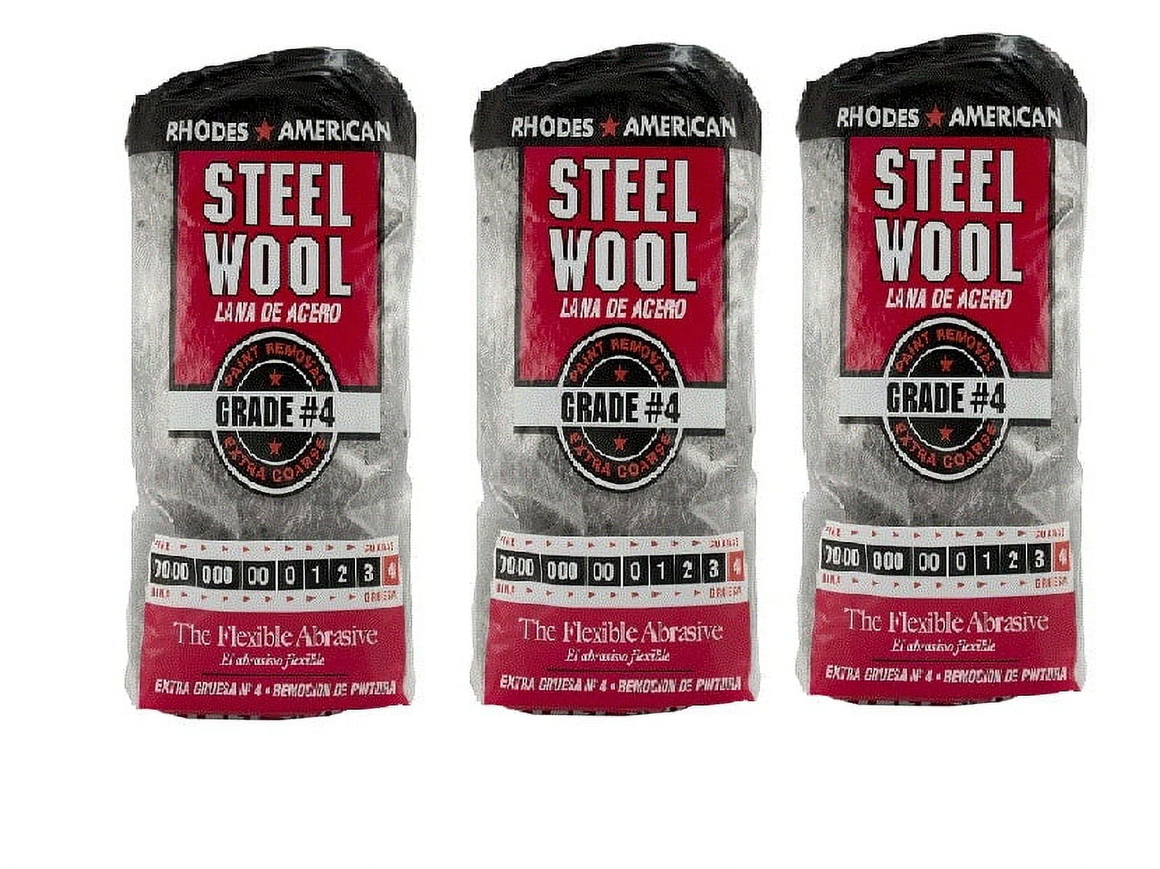 Homax Steel Wool, Heavy Duty, GRADE #4, 3 Packets Of 12 Pads Item ...