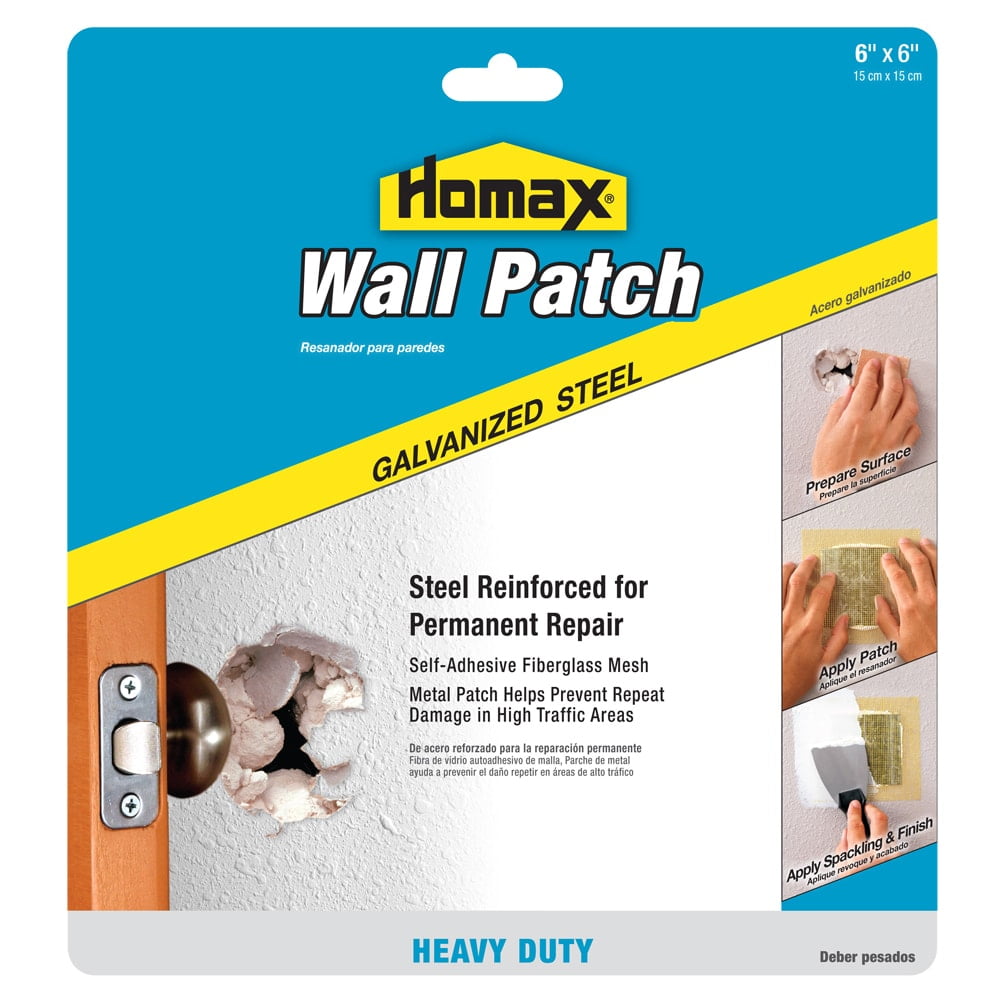 Homax Wall Patch Heavy-Duty Galvanized Steel, 6 X 6 in. - Walmart.com